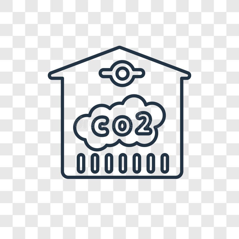 Co2 Concept Vector Linear Icon Isolated on Transparent Background, Co2 ...