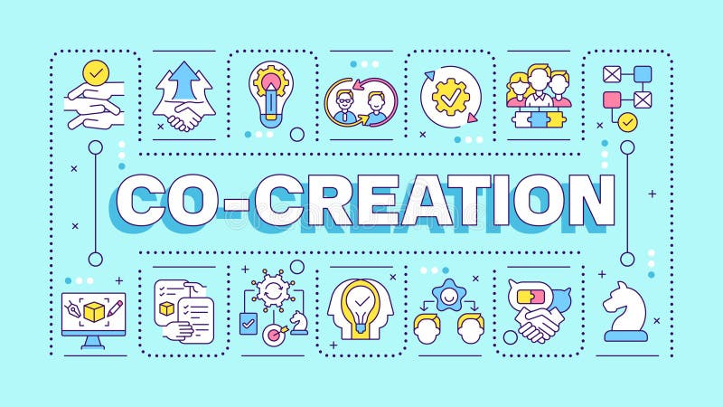 Co-creation Blue Word Concept Stock Vector - Illustration of typography ...
