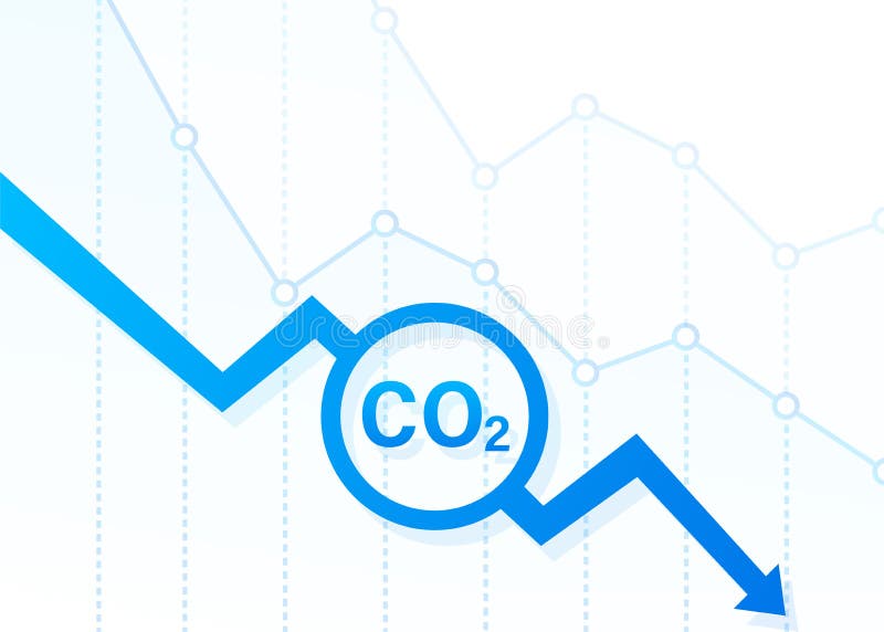CO2 Decrease Logo in Flat Style Isolated on Empty Background. Flat Icon ...