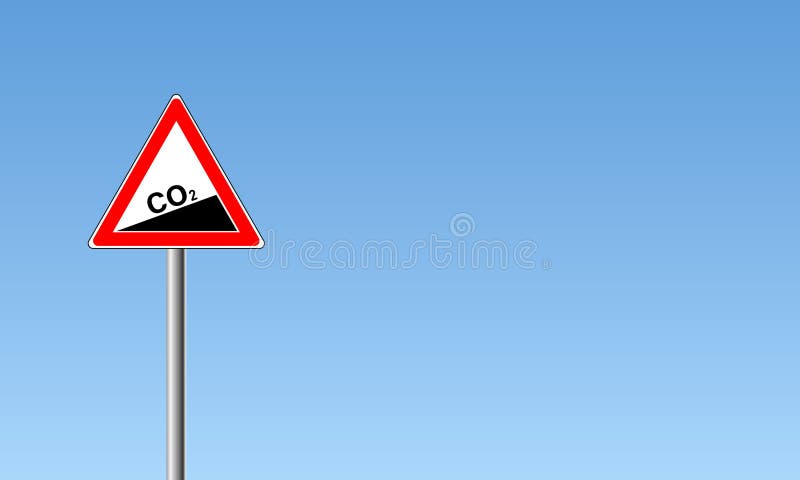 CO2 Emission Rise Sign in Blue Skyes Ilustration. Stock Vector ...