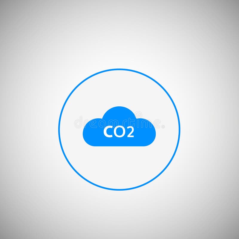 CO2 Emissions Icon. CO2 Cloud in Flat Design Stock Vector - Illustration of chemistry, sign ...