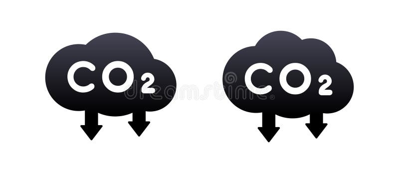 CO2 Emissions Vector Icon Set. Carbon Gas Cloud Symbol Stock Vector ...