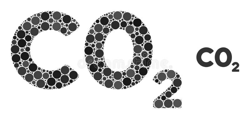 CO2 Formula Collage of Round Pixels Stock Illustration - Illustration ...