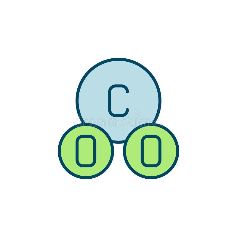 CO2 Formula Vector Carbon Dioxide Molecule Colored Icon Stock Vector ...