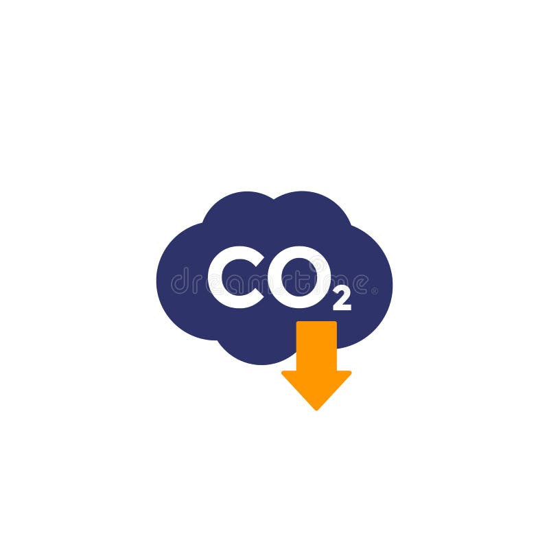Co2 Gas, Carbon Emission Reduction Vector Icon Stock Vector ...