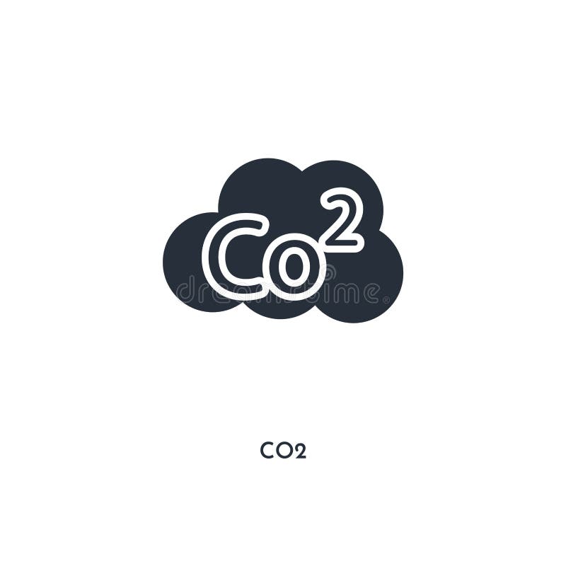 Co2 Icon. Simple Element Illustration. Isolated Trendy Filled Co2 Icon ...