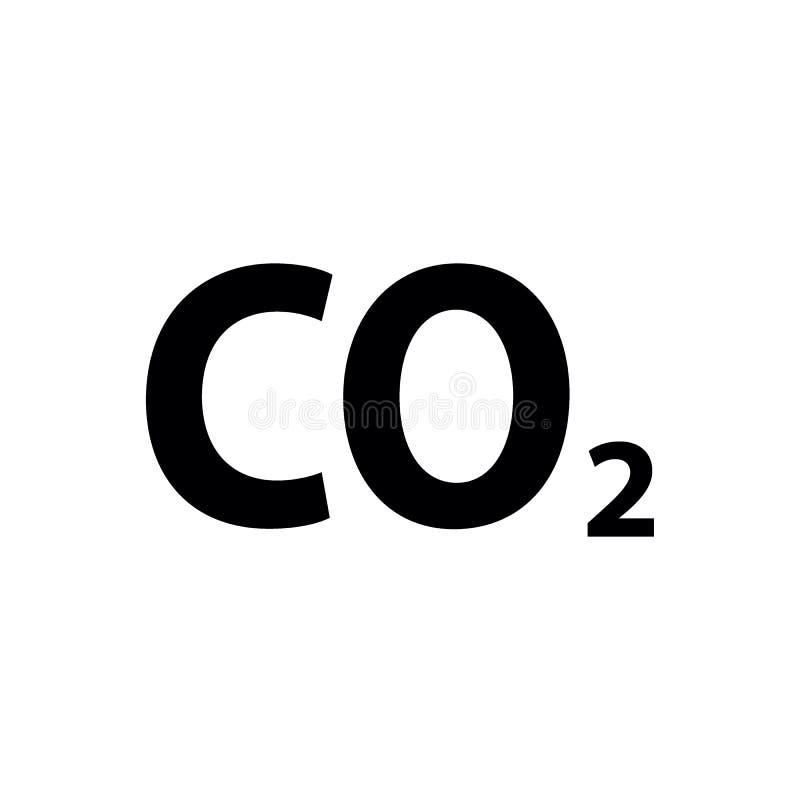 CO2 Icon Vector Black. Carbon Dioxide Emissions Stock Vector ...