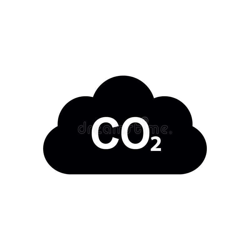 CO2 Icon Vector Black. Carbon Dioxide Emissions Stock Vector ...