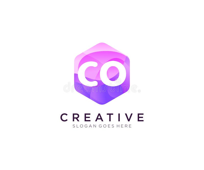 CO Initial Logo with Colorful Hexagon Modern Business Alphabet Logo ...