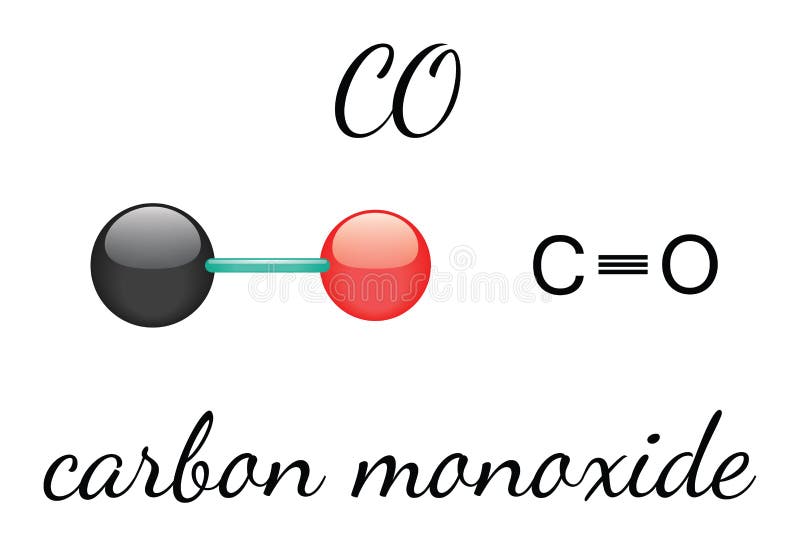 Co-Kohlenmonoxidmolekül vektor abbildung. Illustration von kohlenstoff ...