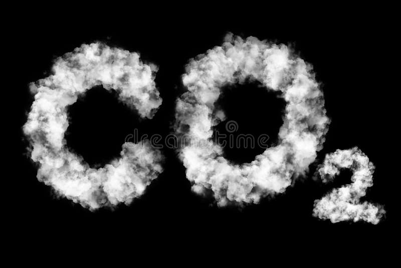CO2 Lettering Made of Clouds Isolated on Black. Sky with CO2 Pollution ...