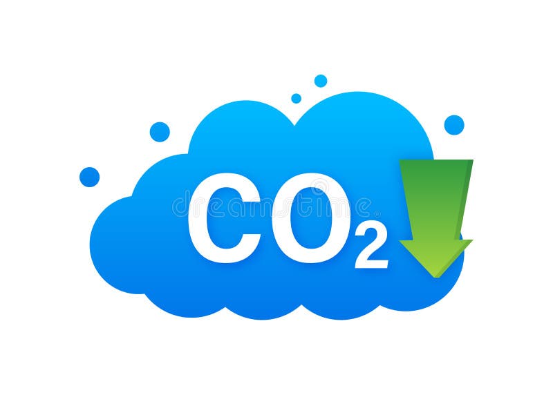 CO2 Logo in Flat Style Isolated on Empty Background. Flat Icon on White Backdrop. Vector Logo ...