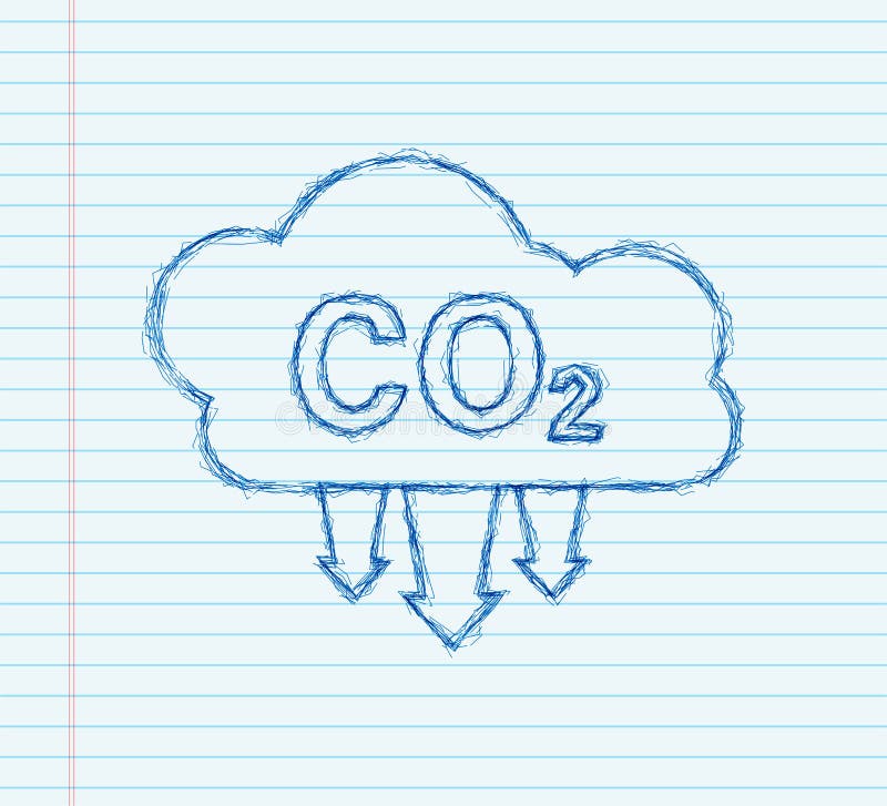 CO2 Logo in Style Isolated on Empty Background. Sketch Icon on White Backdrop Stock Vector ...