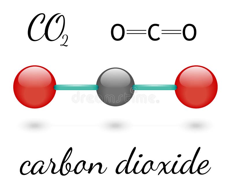 De 3D Molecule Van Kooldioxide Vector Illustratie - Illustratie ...