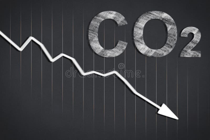 CO2 Net-Zero Emission - Carbon Neutrality Concept with Decreasing Graph ...