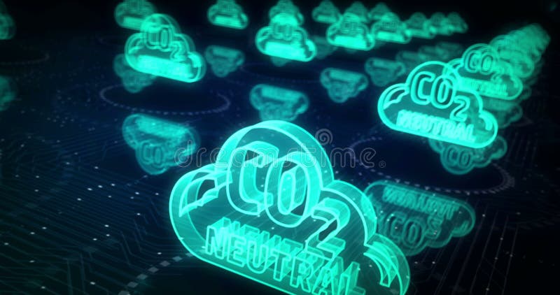 CO2 Neutral Zero Emission Decarbonize Symbols Loop Cyber Concept Stock ...