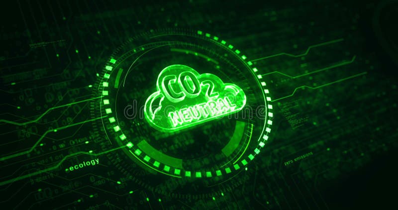 CO2 Neutral Zero Emission Decarbonize Symbol Digital Concept Stock ...