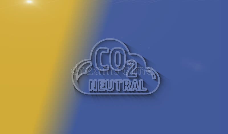 CO2 Neutral Zero Emission Decarbonize Symbol 3d with Shadow Stock ...