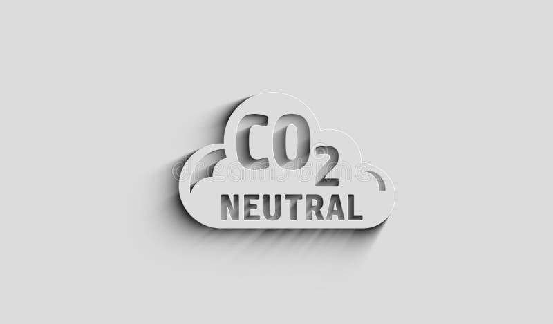 CO2 Neutral Zero Emission Decarbonize Symbol 3d with Shadow Stock ...