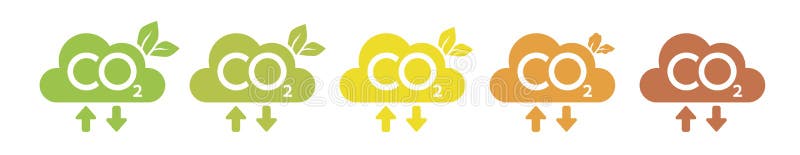 CO2 Neutral Icon Meter Icons. Vector Scale, Pollution Level. CO2 ...