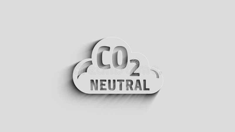 CO2 Neutral Zero Emission Decarbonize Symbol 3d with Shadow Stock Video ...
