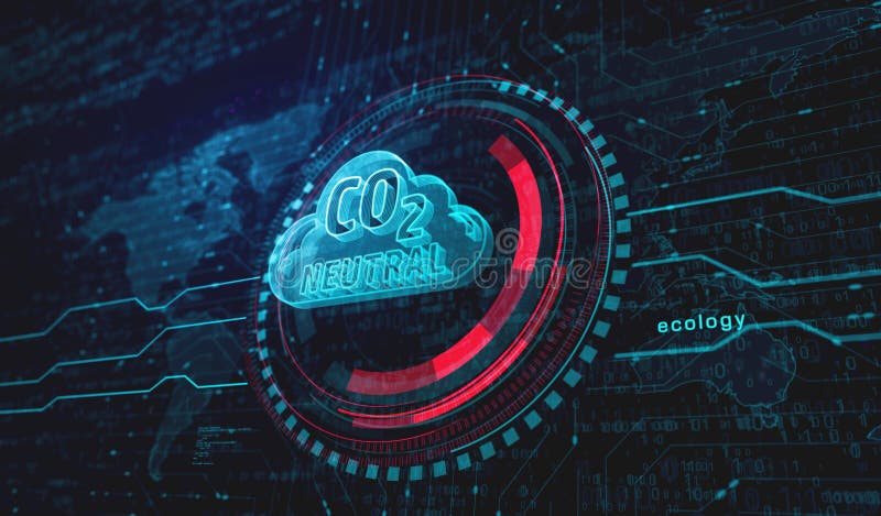 CO2 Neutral Zero Emission Decarbonize Symbol Digital Concept 3d ...