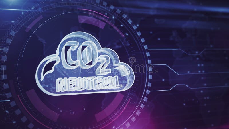 CO2 Neutral Zero Emission Decarbonize Symbol Loop Digital Concept Stock ...