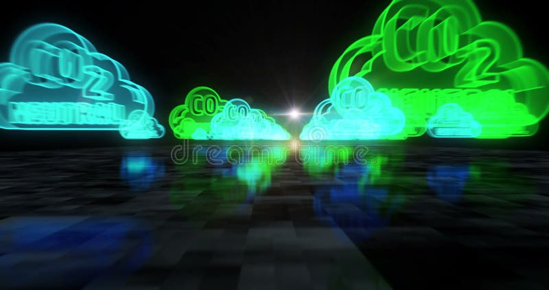 CO2 Neutral Zero Emission Decarbonize Symbols Loop Cyber Concept Stock ...