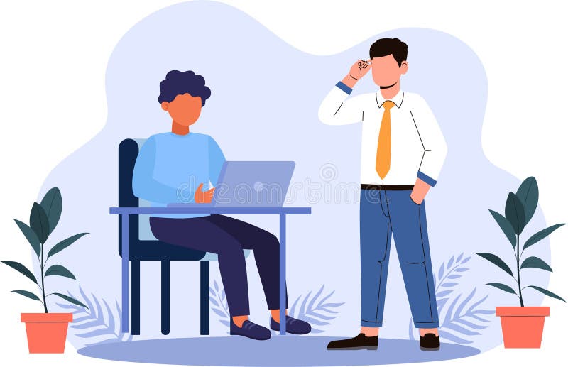 Vector Illustration Art of Employee Made a Mistake and Boss Scolded Him ...