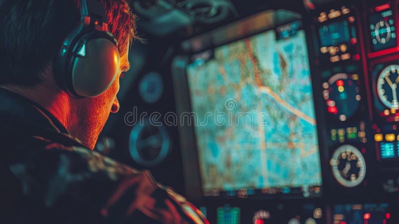 Co-pilot Observing Flight Path on Digital Map in Cockpit Environment ...