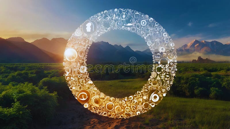 Letter O Nature and Environmental Conservation. Stock Illustration ...