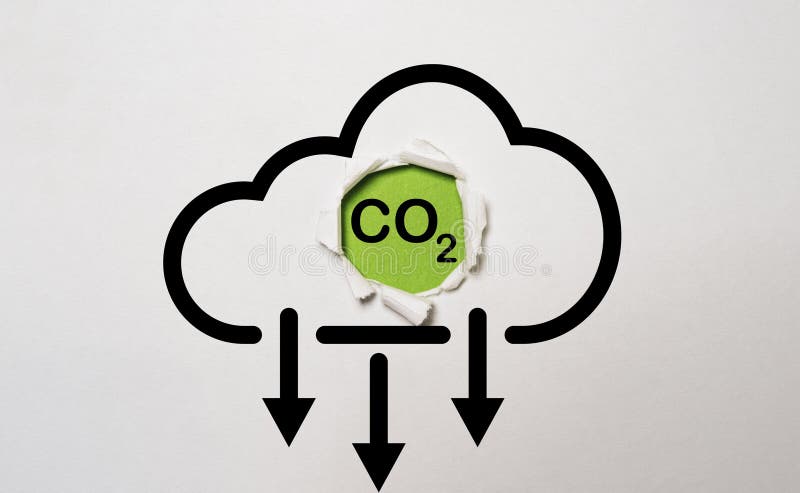 CO2 Reducing Icon Link with Factory with Pollution Emission for Decrease CO2 , Carbon Footprint ...