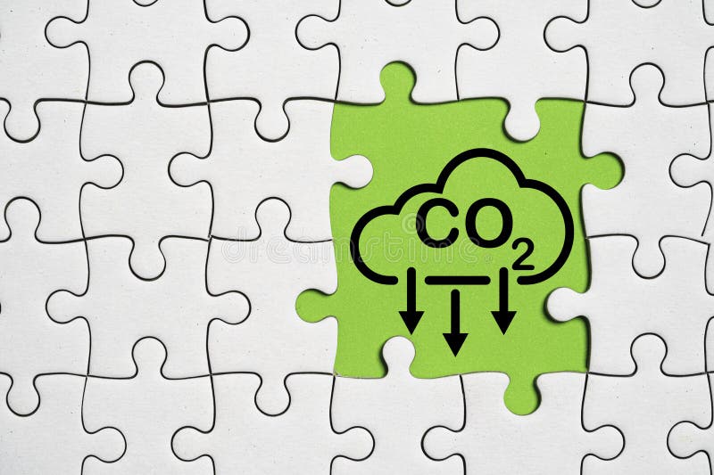 CO2 Reducing Icon and Pollution Factory on Tic Tac Toe Table for Decrease CO2 Emission, Carbon ...