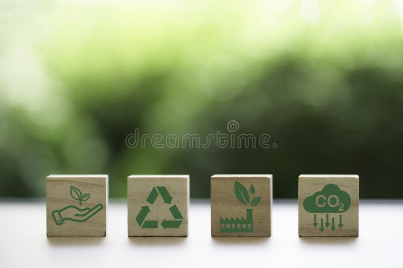 CO2 Reducing ,Recycle ,Green Factory Icon on Green Torn Paper for Decrease CO2 , Carbon ...