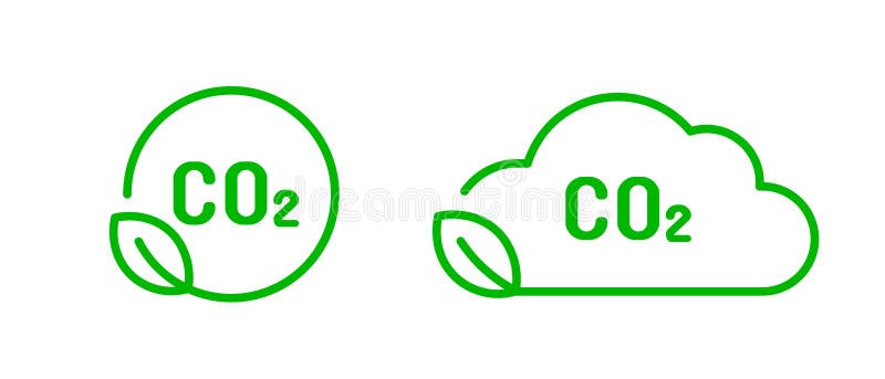 CO2 Reduction Vector Icon Set. Carbon or Dioxide Gas Cloud Symbol Stock ...