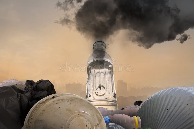 Co2 Release from Plastic Bottle Climate Change Concept. Stock Image ...