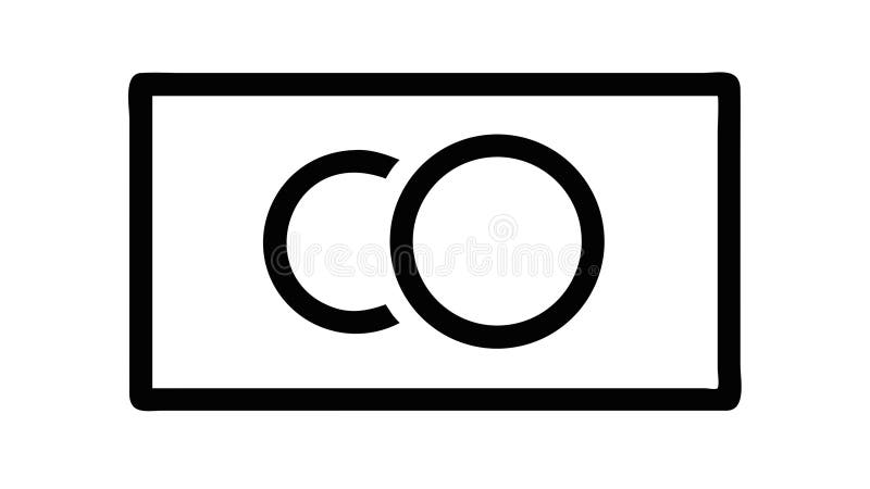 CO Text in Box Icon, Possibly Company or Symbol , Vector Design ...