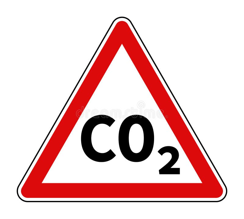 CO2 Warning Road Traffic Sign Red Frame Stock Vector - Illustration of ...