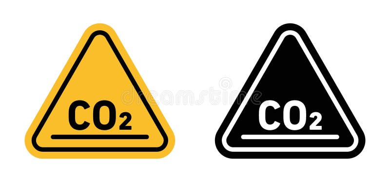 CO2 Emission Hazard Warning Indicating Risk of Carbon Dioxide Exposure ...
