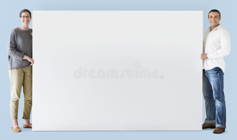 Co-worker Standing and Holding a Black Board Stock Image - Image of ...