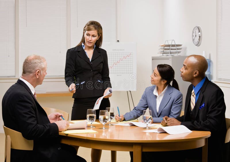 Co-workers Having Meeting in Conference Room Stock Photo - Image of ...
