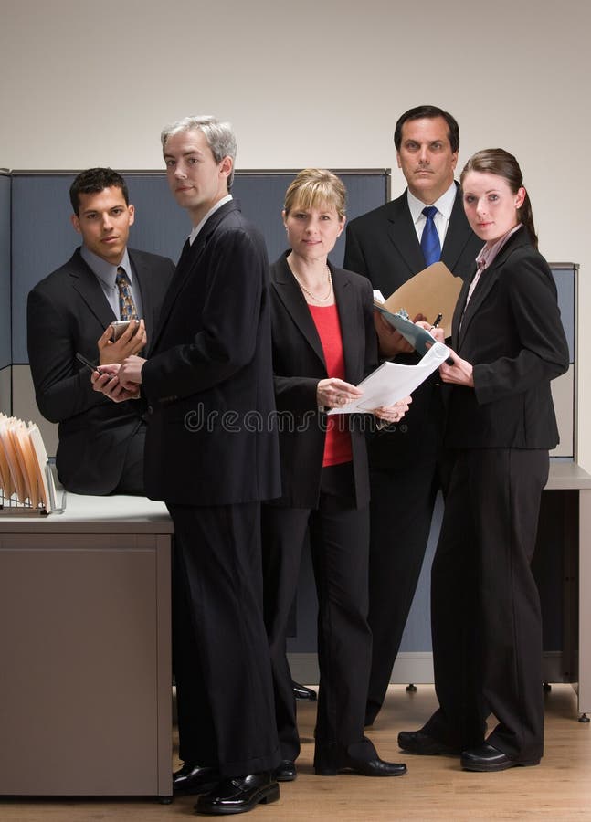 Co-workers Working at Computers in Call Center Stock Image - Image of ...