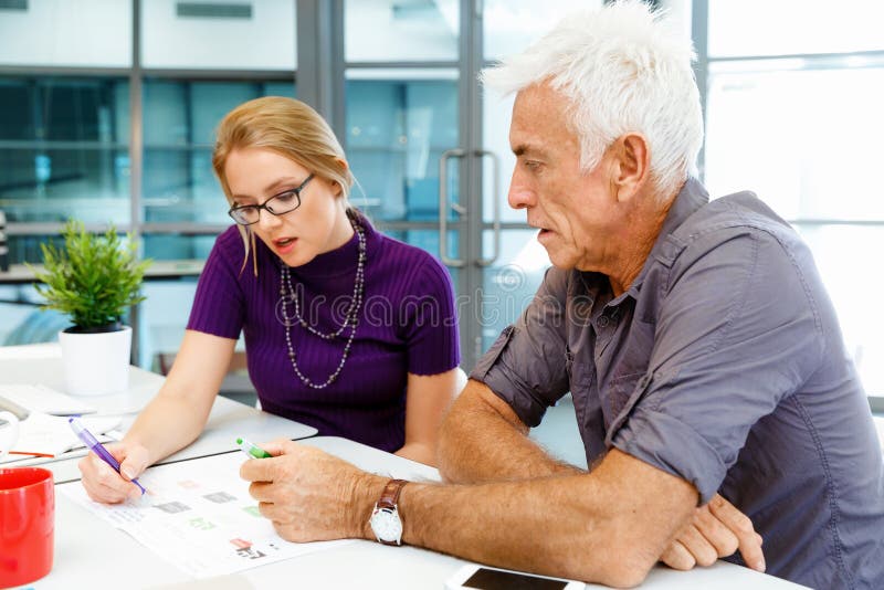 Co-workers Working Together Stock Image - Image of office, occupation ...