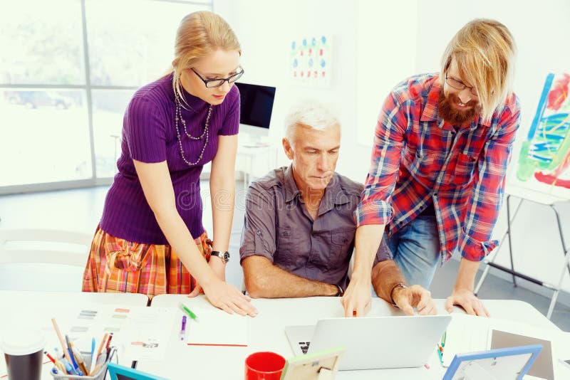 Co-workers Working Together Stock Image - Image of colleagues ...