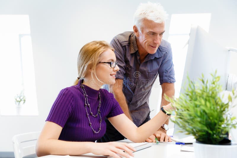 Co-workers Working Together Stock Photo - Image of business, teamwork ...