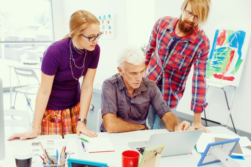 Co-workers Working Together Stock Image - Image of desk, colleagues ...