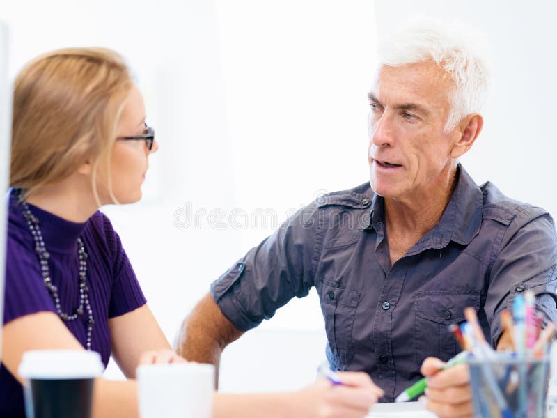 Co-workers Working Together Stock Image - Image of computer, people ...