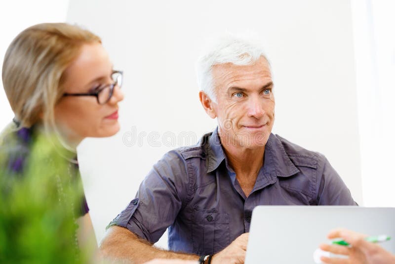 Co-workers Working Together Stock Photo - Image of businessman, casual ...