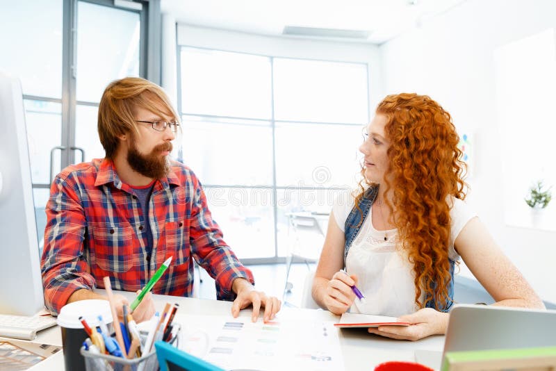 Co-workers Working Together Stock Photo - Image of business, team: 94047938