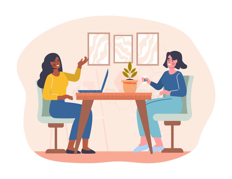 Co Working Area, Staff Sitting in Shared Workplace Stock Vector ...